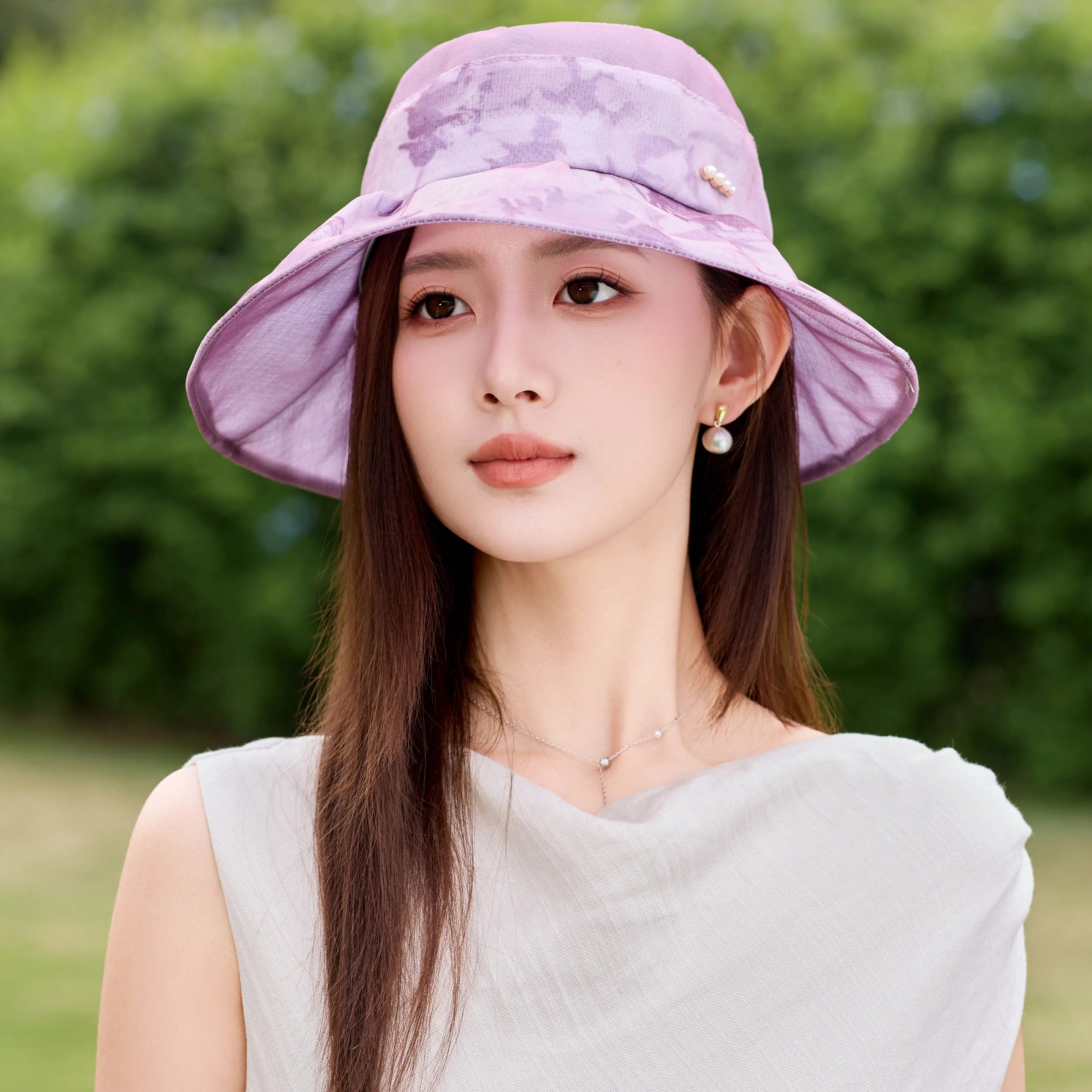 朵蕉渔夫帽子女夏季休闲太阳帽子防晒遮阳帽显气质中老年妈妈盆帽