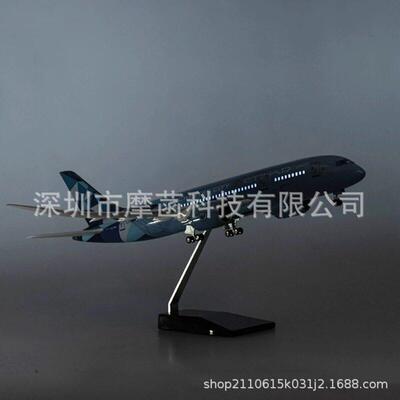 阿提哈德蓝色航空Scale 1:130 43cm B787 ETIHAD BLUE 带灯光带轮