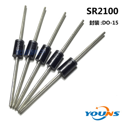 MIC GW肖特基二极管 SR2100 2A100V DO-15 散装/编带 质量稳定
