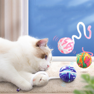 T铃铛球C1v501-猫玩具毛线球逗猫球猫咪玩具球耐咬解闷毛绒团