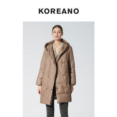【KOREANO】冬季中长款连帽羽绒服  YZ0041(9UNR)D