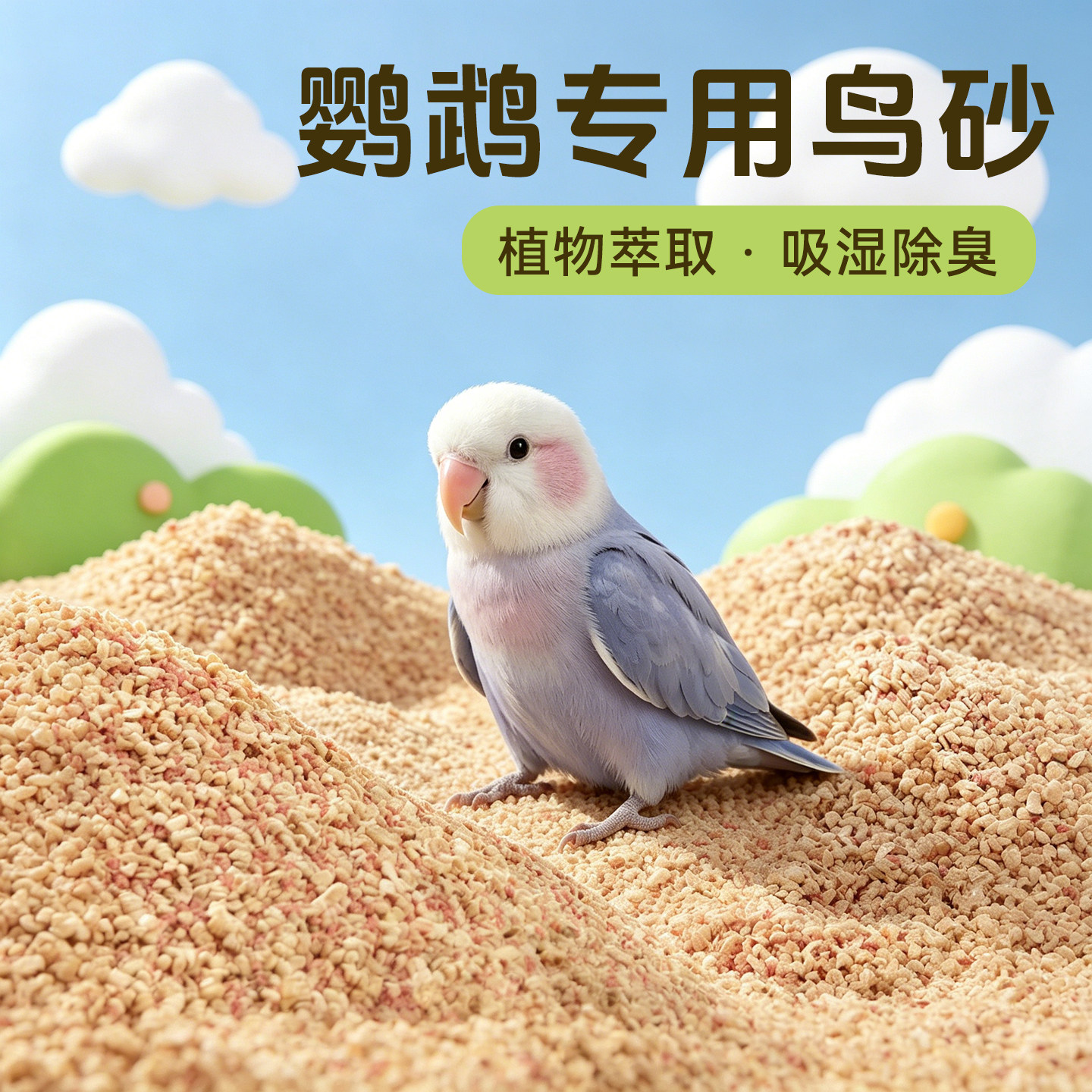 鹦鹉专用鸟砂玉米芯粪便沙虎皮牡丹玄凤专用垫料鸟笼除臭用品