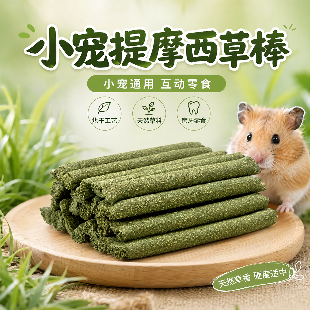 仓鼠磨牙棒草棒草饼苹果枝金丝熊花枝鼠龙猫兔子玩具零食用品大全