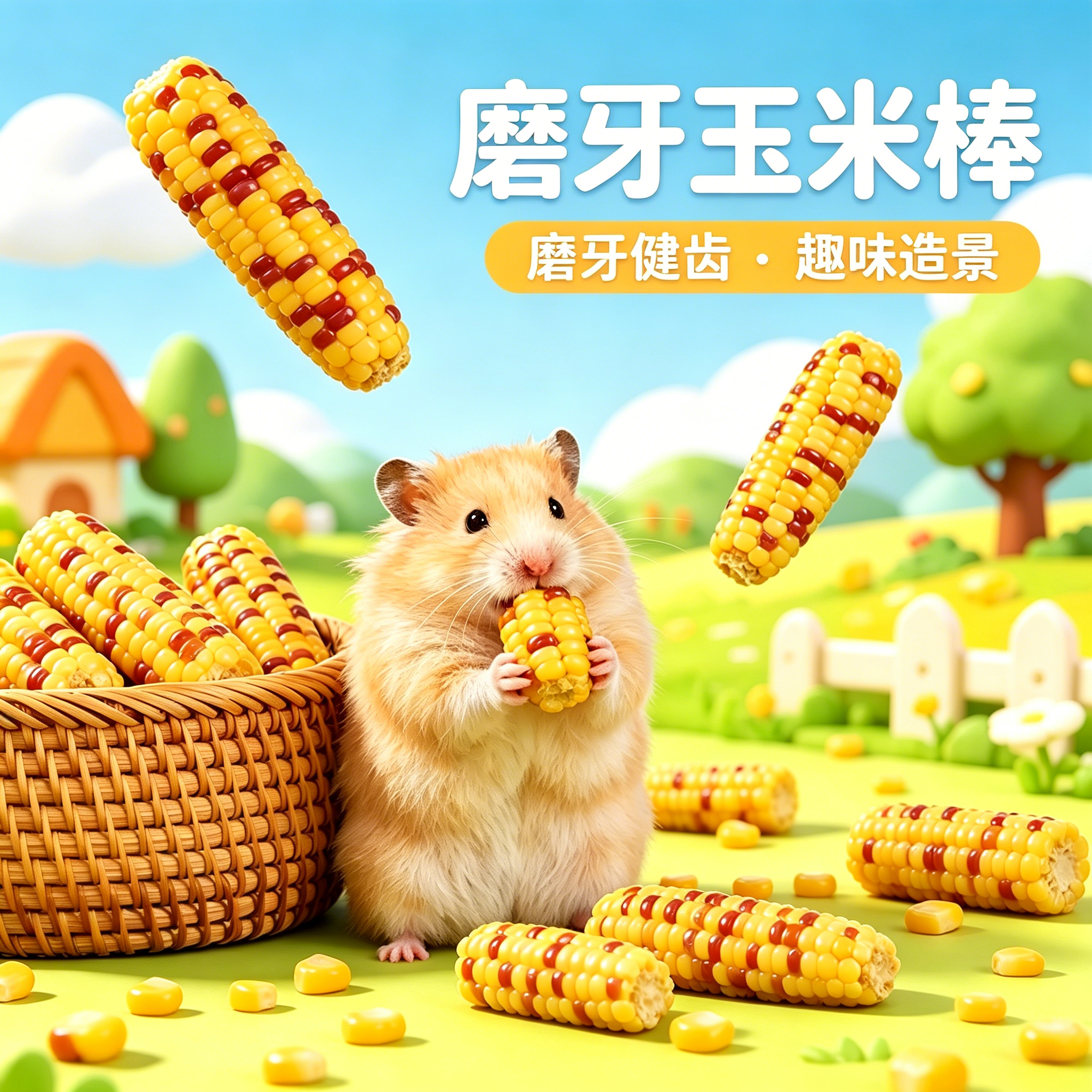 仓鼠磨牙造景玉米棒零食金丝熊花枝鼠蜜袋鼬玩具解闷仓鼠用品大全