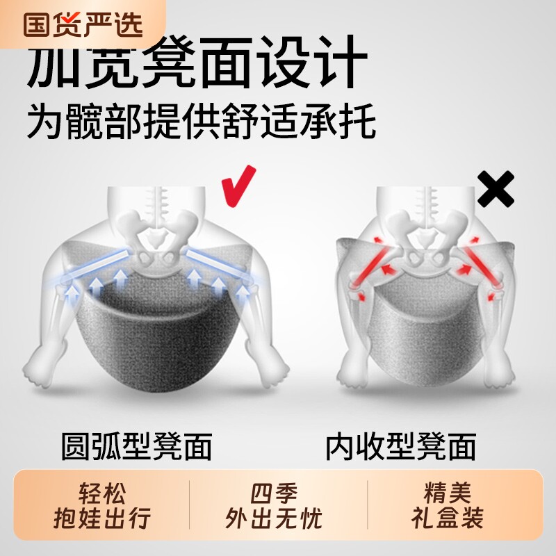 布兜妈妈婴儿背带腰凳前抱式宝宝外出抱娃神器二透气双手横抱腰带