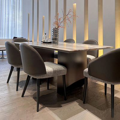 戎匠天然白金沙奢石餐桌