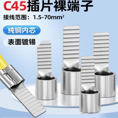 C45空开插针鸭嘴铜鼻子插片子DTD-10/16/25/35平方接线端子压接头