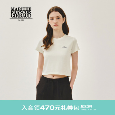 MARITHE女士字母修身短T恤