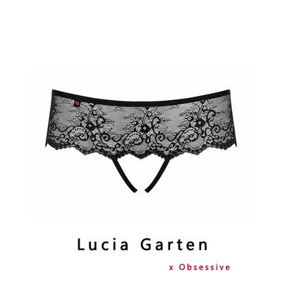 obsessive波兰进口欧洲原装女丁字裤网纱蕾丝透明内裤开档性感