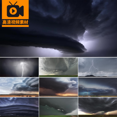 打雷闪电下雨电闪雷鸣乌云密布恶劣天气雷暴风雷电龙卷风视频素材