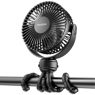 Battery Operated Small Clip on Fan, Detachable 3 Speed Recha