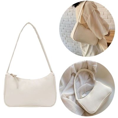 1Pc Retro Forearm Bag Women's Bow Handbag PU Leather Bag For