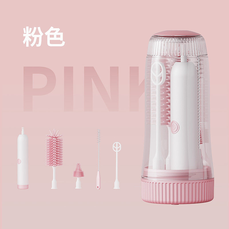 新品电动奶瓶刷家用带消毒灯防水水杯刷子清洁刷硅胶奶嘴刷