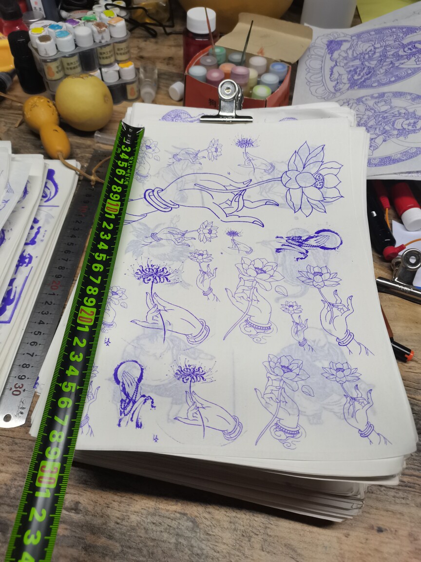 葫芦玉竹转印纸简单图,送5毫升转印油,新手神器快速起稿