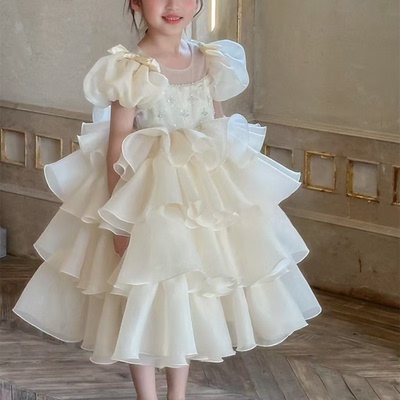 儿童公主裙女童蓬蓬裙轻奢高端礼服小女孩生日蛋糕裙HCF119