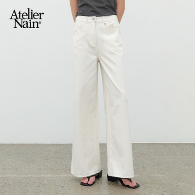Atelier Nain2025年夏季新款直筒裤韩版时尚宽松百搭阔腿长裤女