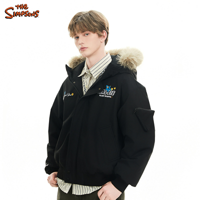 THE SIMPSONS辛普森一家保暖羽绒服男东北冬季情侣毛领防寒外套女