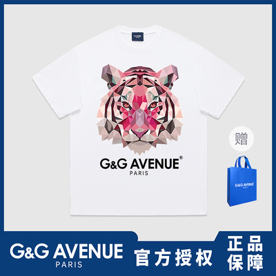 法国G&G AVENUE 轻奢潮牌纯棉短袖T恤男女同款-GT2411009