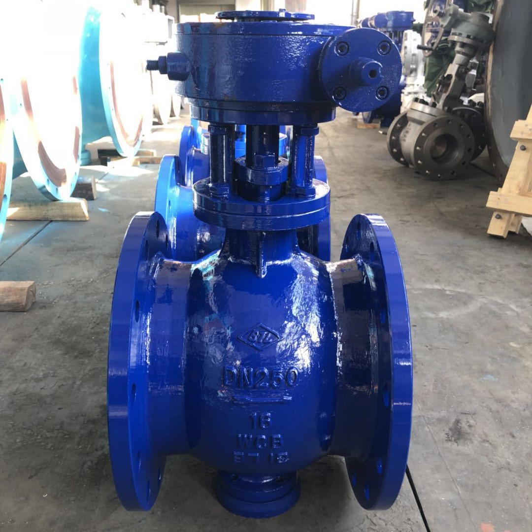 上海京蝶 精工阀门 DYQ340H/F涡轮上装式不锈钢法兰偏心半球阀