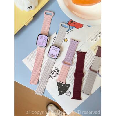 新反扣硅胶磁吸张婧仪同款iWatch表带AppleWatchS10代98765静静的