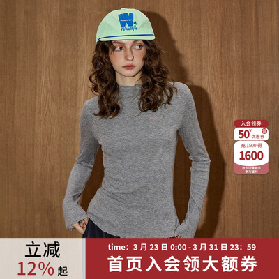 coolhut灰色长袖修身显瘦T恤女