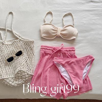 2025【樱花粉】温泉泳衣度假比基尼保守显瘦遮肉无钢圈聚拢比基尼