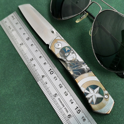 M390粉末钢折刀钛合金激光雕刻高硬度锋利口袋随身便携折叠水果刀