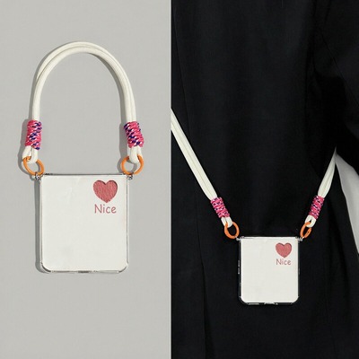 适用于摩托罗拉razr50手机壳折叠屏motorazr60女斜挎带挂绳新款联想ultra保护套40全包防摔pro透明爱心硅胶壳