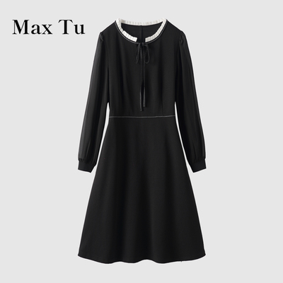 MaxTu夏季收腰显瘦雪纺连衣裙