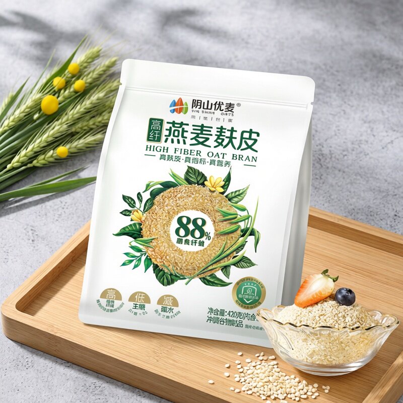 阴山优麦高纤燕麦麸皮420g独立小袋装无添蔗糖饱腹早餐健身轻食