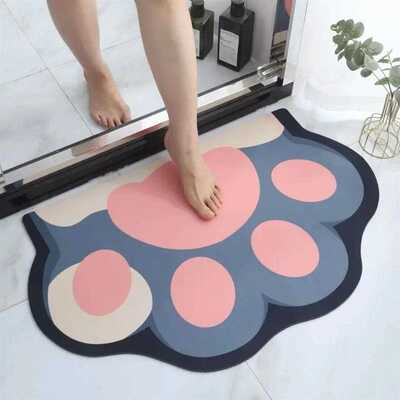 Casas Bahia门口防滑垫厕所软垫硅藻速干吸水浴室可爱进门泥垫卫