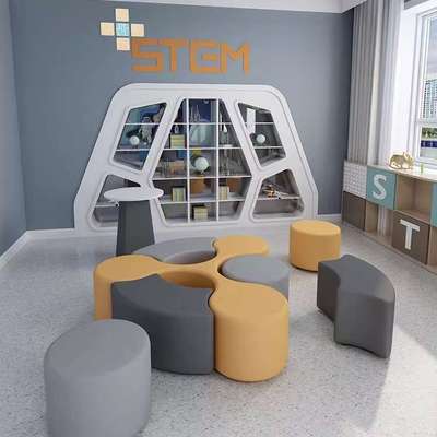 走廊大厅会客接待室办公休息区异形创意组合沙发休闲洽谈凳子