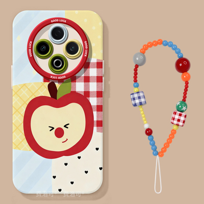 卡通拼色苹果适用vivoy300pro+手机壳新款vivox200pro保护套x200s系列x100i液态全包pro镜头防摔女90好看y500