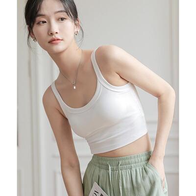 美吊带小背带胸心女背外穿夏季胸垫打底外穿内搭少NBP女纯色抹上