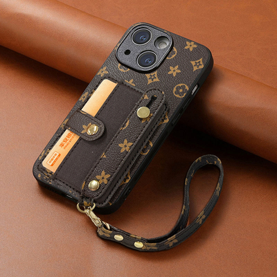 适用vivoX27pro手机壳x23幻彩版腕带U3支架x20插卡套x9s手绳x7商务nex小众x21i简约前后置皮套T1X防摔保护套