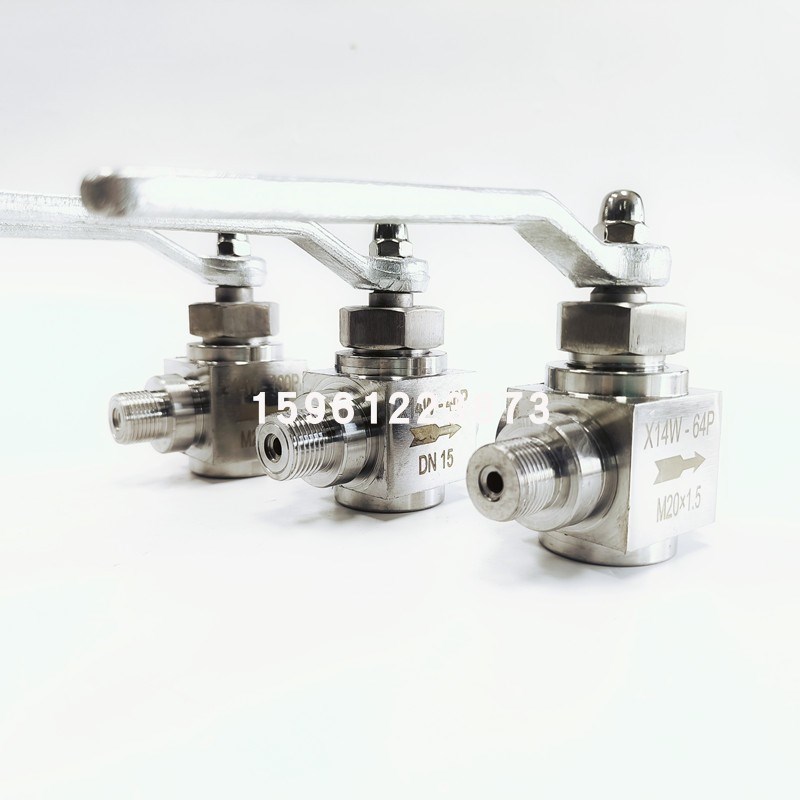 304不锈钢Xf14W/H-16P/25P/40P/64P压力表三通旋塞阀M20*1.5 DN15