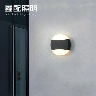 led壁灯防水户外亚克力圆形日食灯个性创意花园阳台门口外墙灯