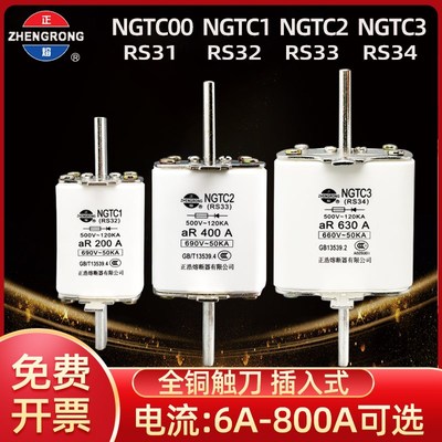 正熔快速熔断器NGTC00 RS31/32/33/RS34 NGTC3 6A-800A熔芯保险丝