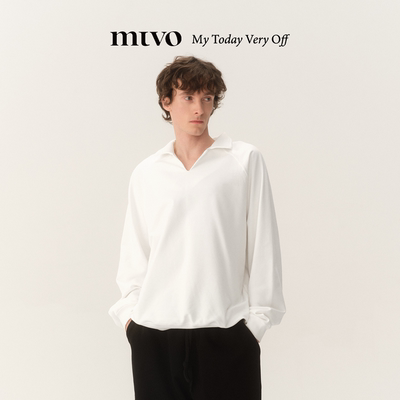 MTVO纯色休闲百搭V领卫衣