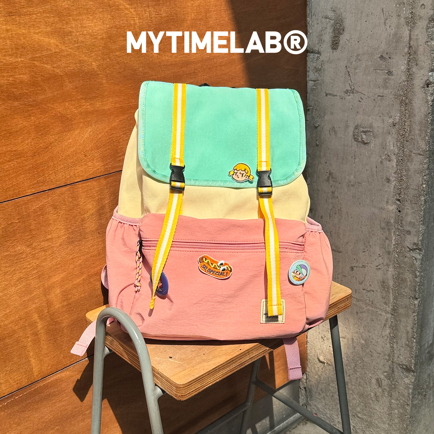 MYTIMELAB摩太潮玩MONITA学院翻盖双肩包成人书包大容量旅行包