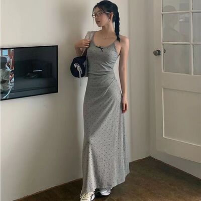 红馆吊带连衣裙女夏茶歇法式超好看气质高端精致设计感长裙裙子
