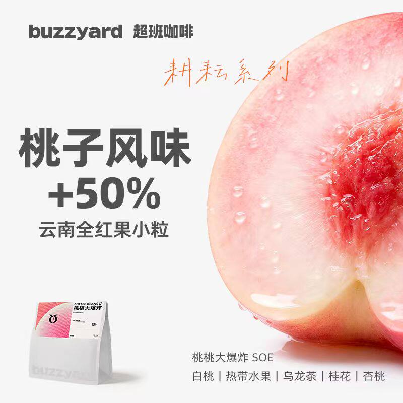 buzzyard超班咖啡丨白桃SOE中度烘焙冷萃手冲云南小粒咖啡豆200g
