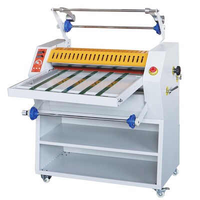 FM8670B/C重型覆膜机钢棍输送带送纸 防卷曲全自动修边冷裱机厂家