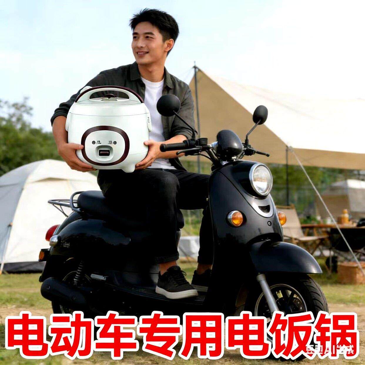 48-72-84伏2升电动车载电饭煲电饭锅应急铅酸锂电池摆摊工地露营