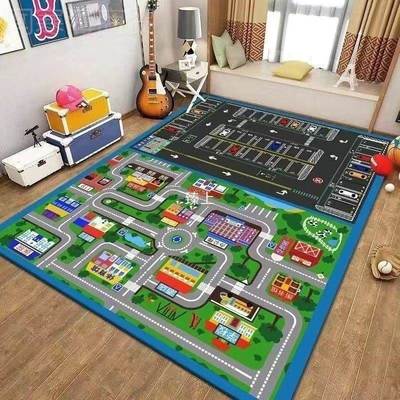 儿行童地毯停GRI车场幼儿市园教室城交爬垫子汽车游戏定地垫卧室