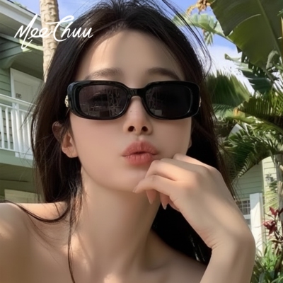 MeeChuu墨镜女26新款高级感方框度假显脸小神器防晒黑框太阳眼镜
