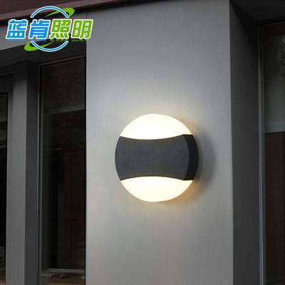 led壁灯防水户外亚克力圆形日食灯个性创意花园阳台门口外墙灯
