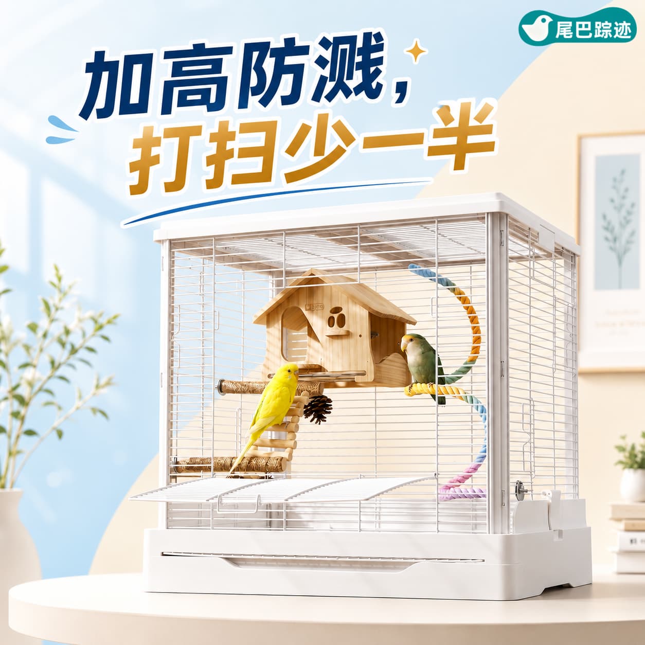 加高防溅鹦鹉鸟笼大空间豪华生态别墅玄凤牡丹和尚专用观赏繁殖笼