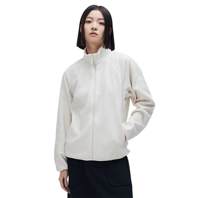 都市风休闲摇粒绒简约女立领外套HYLR001