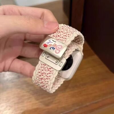 新款可爱小熊OPPOwatch3/3pro表带尼龙4pro编织se磁吸X2mini适配